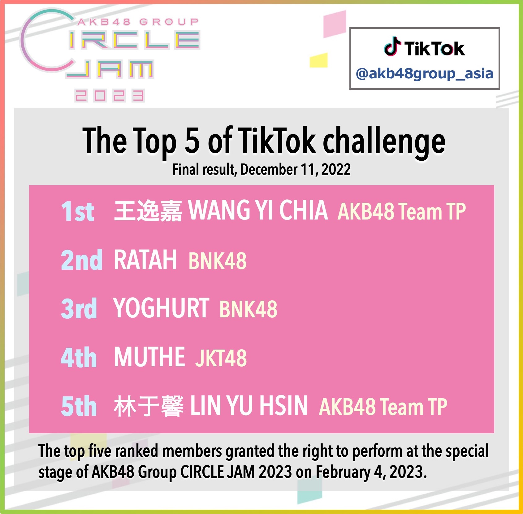 The final result of TikTok challenge announcement | CIRCLE JAM 2023